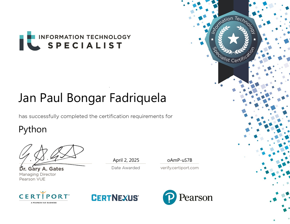 Portfolio - Certifications